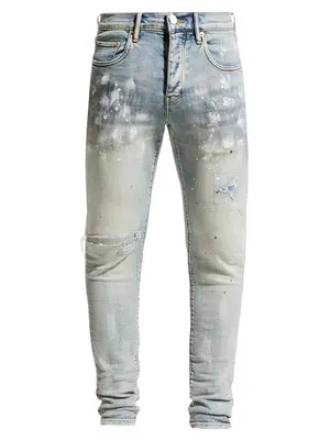 PURPLE BRAND Splatter Stretch Slim-fit Jeans