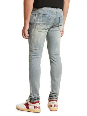 PURPLE BRAND Splatter Stretch Slim-fit Jeans