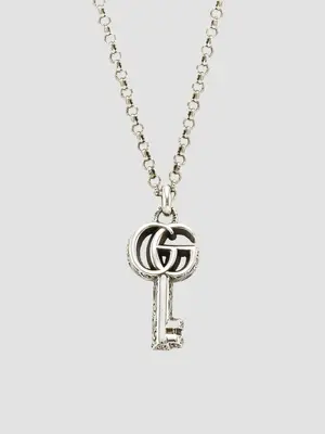 Gucci Gg Key Sterling Pendant Necklace - Silver