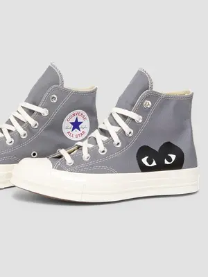 Play Comme Des Garcon Cdg Play X Converse 's Chuck Taylor All Star Peek-a-boo High-top Sneakers - Grey