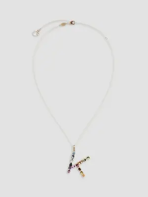 Dolce & Gabbana Rainbow Alphabet 18k Gold & Gemstone Initial Pendant Necklace K