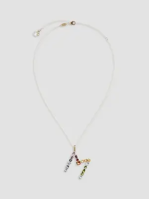 Dolce & Gabbana Rainbow Alphabet 18k Gold & Gemstone Initial Pendant Necklace M