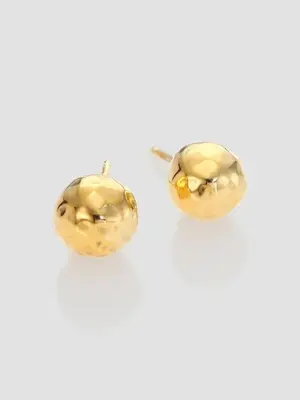 Ippolita Classico Mini 18k Yellow Hammered Ball Stud Earrings