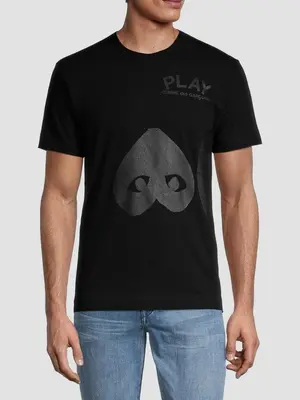Play Comme Des Garcon Two Hearts Print Graphic Tee