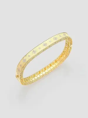 Roberto Coin Princess18k Yellow & Diamond Bangle Bracelet
