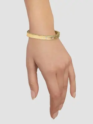 Roberto Coin Princess18k Yellow & Diamond Bangle Bracelet