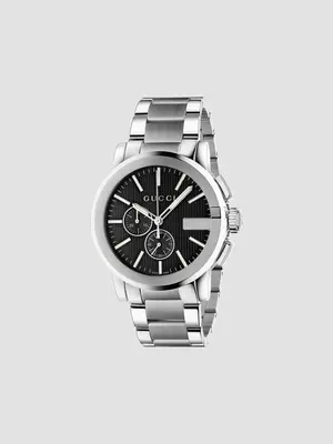 Gucci 44mm G-chrono Stainless Steel Bracelet Watch