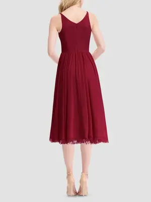 Dress The Population Alicia Chiffon Fit & Flare Dress - Garnet