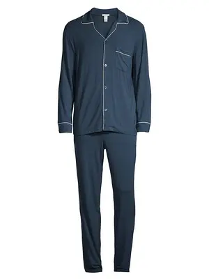 Eberjey William 2-piece Piped Pajama Set Indigo