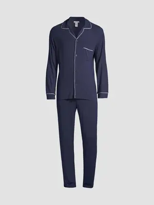 Eberjey William 2-piece Piped Pajama Set - True Navy