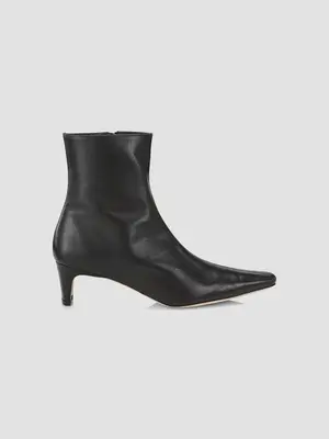Staud Wally Leather Ankle Boots - Black