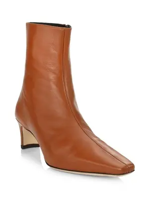 Staud Wally Leather Ankle Boots - Black