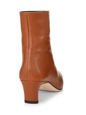 Staud Wally Leather Ankle Boots - Black