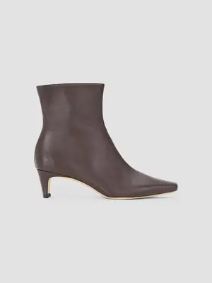 Staud Wally 55mm Leather Ankle Boots Espresso