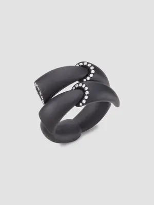 Vhernier Calla Diamond & Titanium Ring - Black Titanium