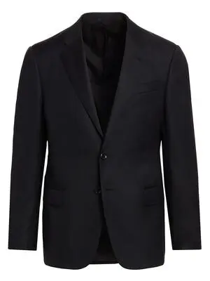 Giorgio Armani Soft Basic Wool Two-button Slim-fit Blazer Black