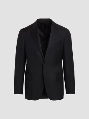 Giorgio Armani Soft Basic Wool Two-button Slim-fit Blazer - Black