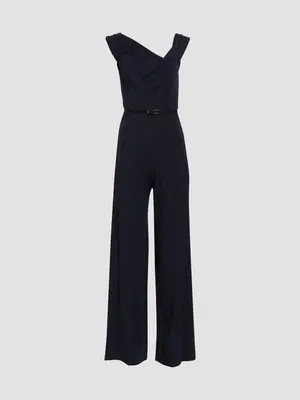 Black Halo Jackie Asymmetric Belted Jumpsuit Eclipse
