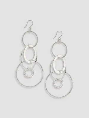 Ippolita Classico Jumbo Sterling Hammered Jet Set Earrings - Silver
