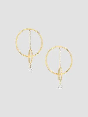 PERSEE Turn Around ​18k Yellow & Diamond Hoop Earrings - Gold