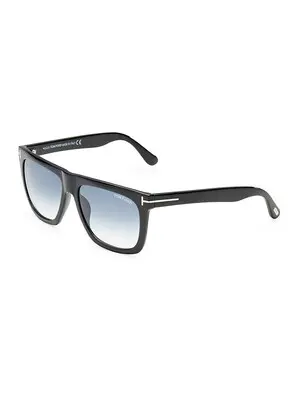 TOM FORD Men's Morgan 57MM Soft Square Sunglasses - Black Black Gold