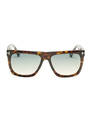 TOM FORD Men's Morgan 57MM Soft Square Sunglasses - Black Havana