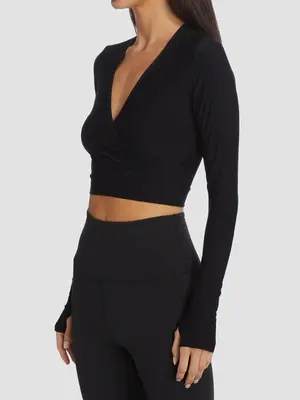 Commando Wrap Long Sleeve Cropped Top