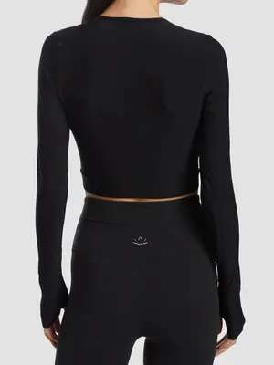 Commando Wrap Long Sleeve Cropped Top