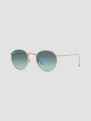 Ray-ban Rb3447 53mm Round Sunglasses - Gold