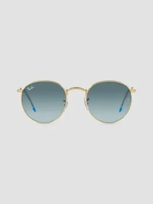 Ray-ban Rb3447 53mm Round Sunglasses - Grey Flash