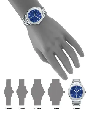 PIAGET Polo Stainless Steel Bracelet Watch - Silver Blue