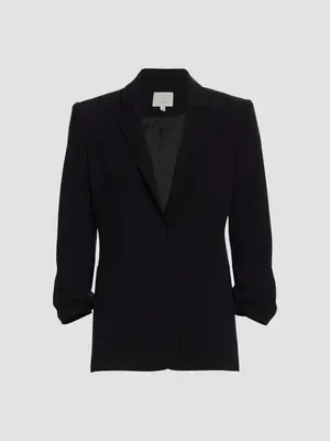 Cinq À Sept Khloe Crepe Ruched Blazer - Black