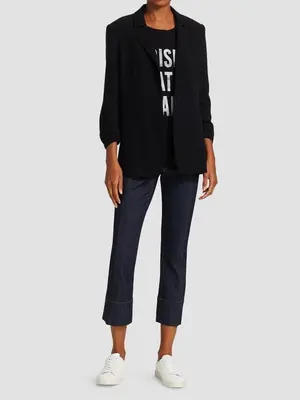 Cinq À Sept Khloe Crepe Ruched Blazer - Black