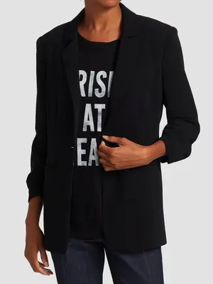 Cinq À Sept Khloe Crepe Ruched Blazer - Black