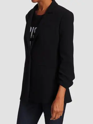 Cinq À Sept Khloe Crepe Ruched Blazer - Black