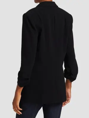 Cinq À Sept Khloe Crepe Ruched Blazer - Black