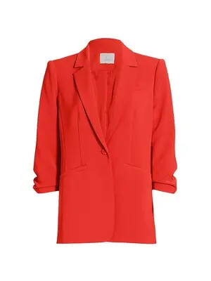 Cinq À Sept Khloe Crepe Ruched Blazer Chili Pepper
