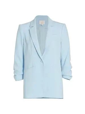 Cinq À Sept Khloe Crepe Ruched Blazer Dream Blue