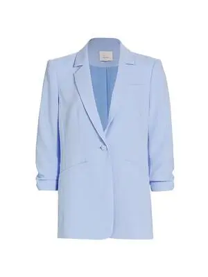 Cinq À Sept Khloe Crepe Ruched Blazer Icicle