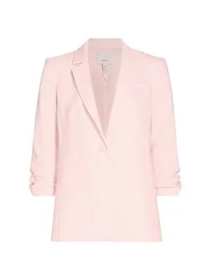Cinq À Sept Khloe Crepe Ruched Blazer Icy Pink