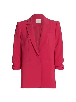Cinq À Sept Khloe Crepe Ruched Blazer Raspberry