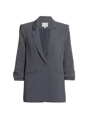 Cinq À Sept Khloe Crepe Ruched Blazer Shadow