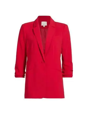 Cinq À Sept Khloe Crepe Ruched Blazer Warm Cranberry