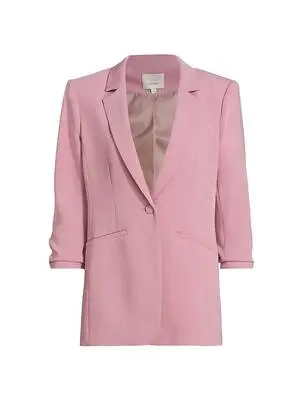 Cinq À Sept Khloe Crepe Ruched Blazer Warm Mauve