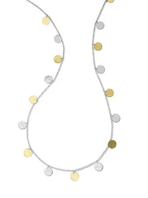 Ippolita Classico Chimera Two-tone Hammered Paillette Long Necklace - Silver Gold