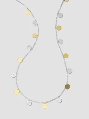 Ippolita Classico Chimera Two-tone Hammered Paillette Long Necklace - Silver Gold
