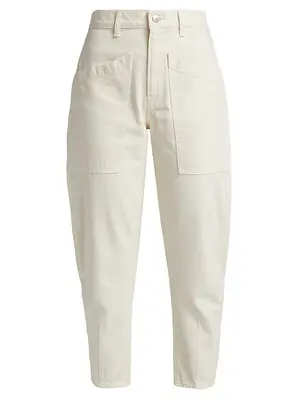 Veronica Beard Women's Charlie Cropped Pants - Ecru  - Ecru