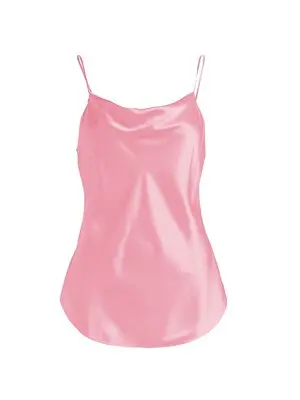 Cinq À Sept Marta Silk Cowlneck Cami Top Apple Blossom