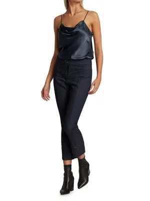 Cinq À Sept Marta Silk Cowlneck Cami Top - Black