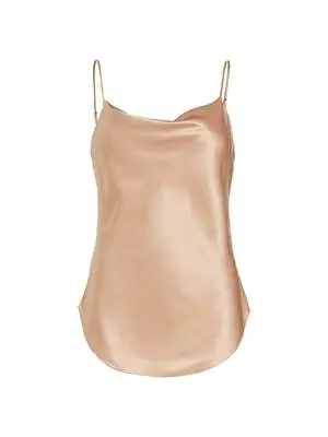 Cinq À Sept Marta Silk Cowlneck Cami Top Blusher